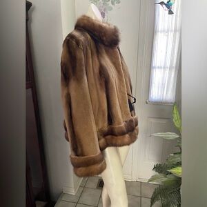 Jackets & Coats | Russian Sable Trimming Sheared Mink Fur Jacket | Poshmark